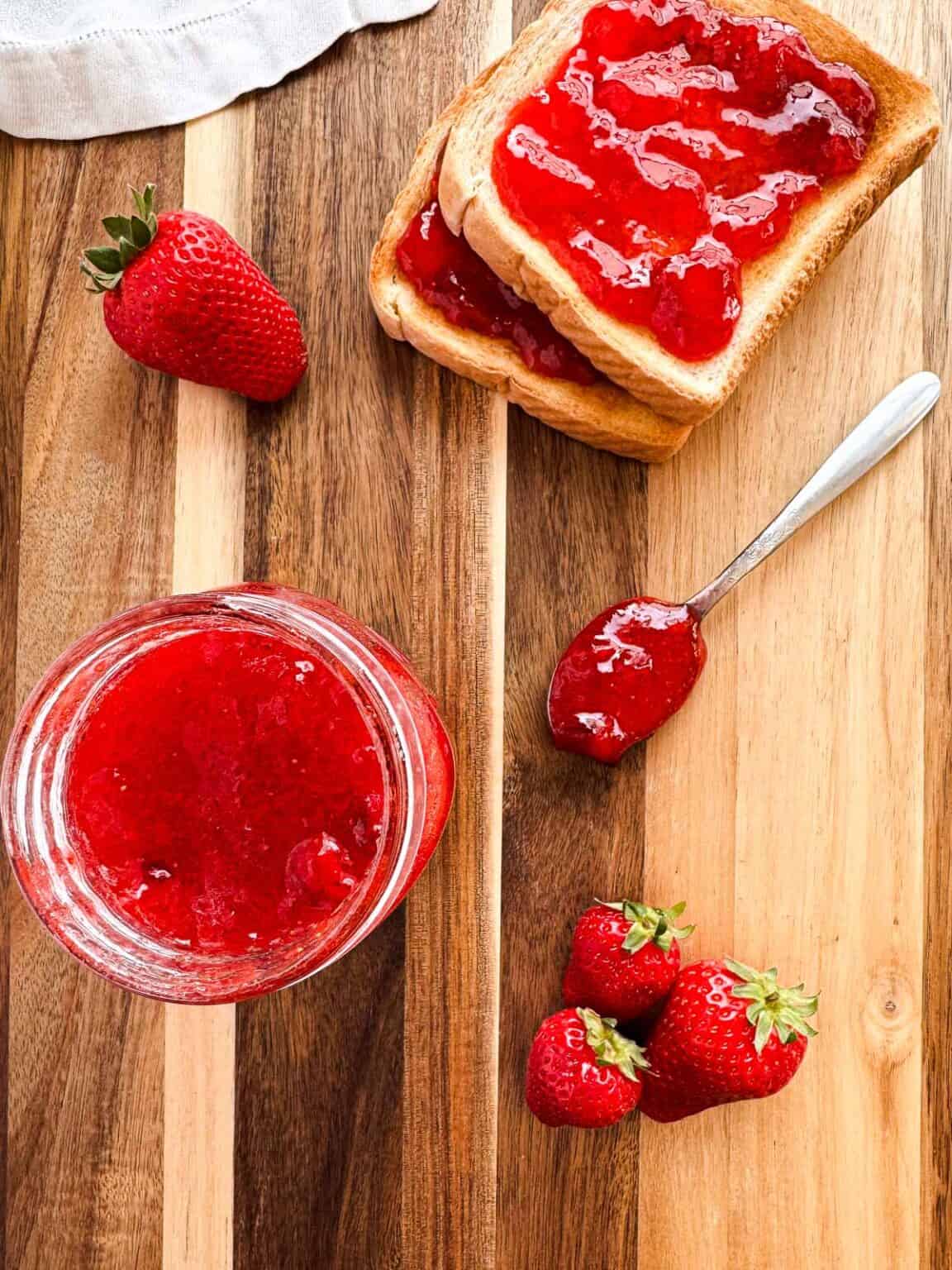 Strawberry Freezer Jam with Sure-Jell | Loveable Lemons