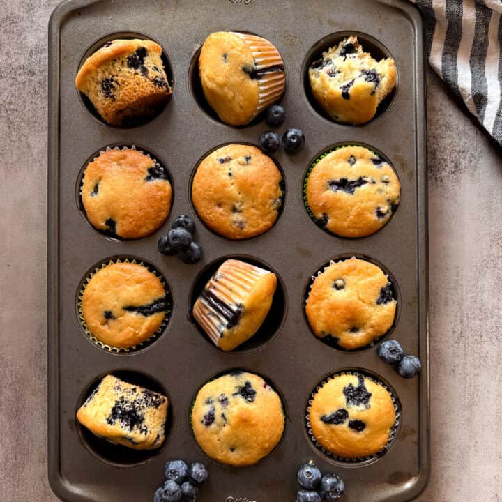The Easiest Blueberry Muffins Using A Cake Mix