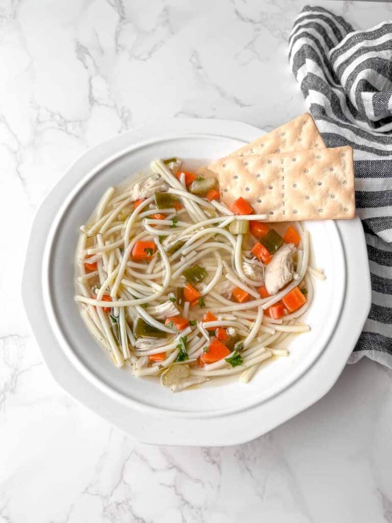 Low FODMAP Chicken Noodle Soup | Loveable Lemons