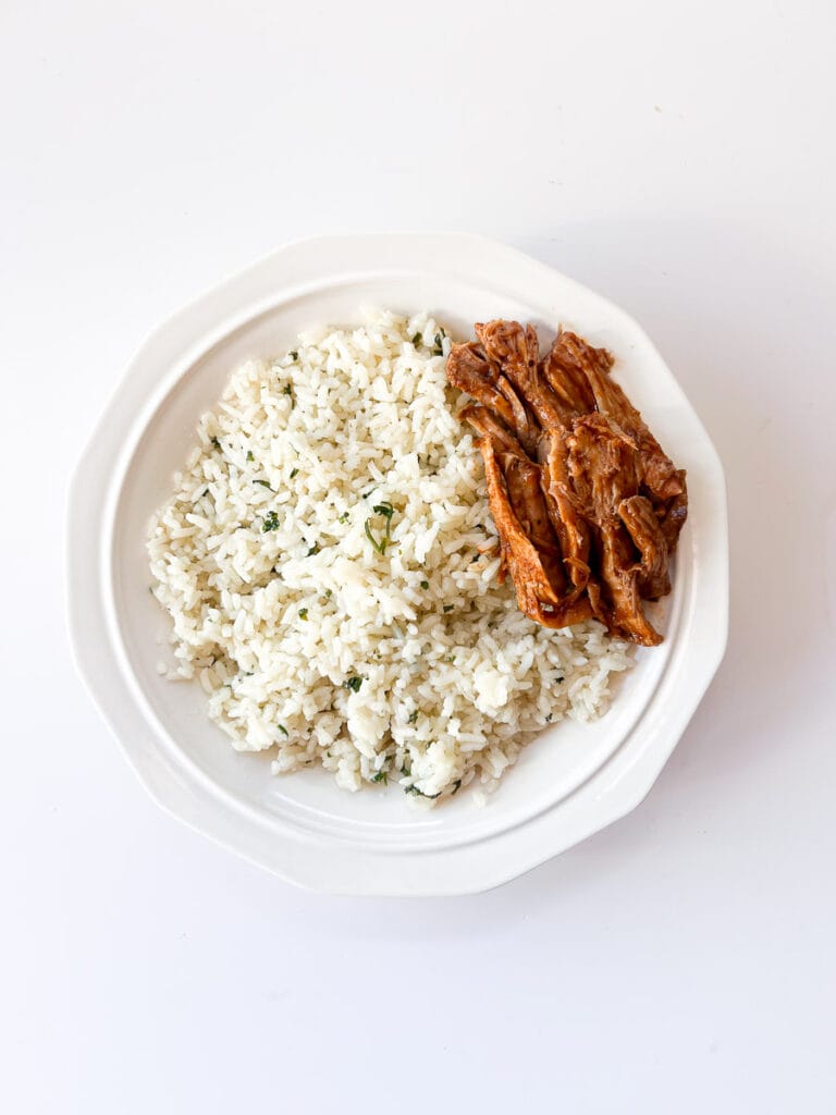 BBQ Pulled Pork With Cilantro Lime Rice Bowls