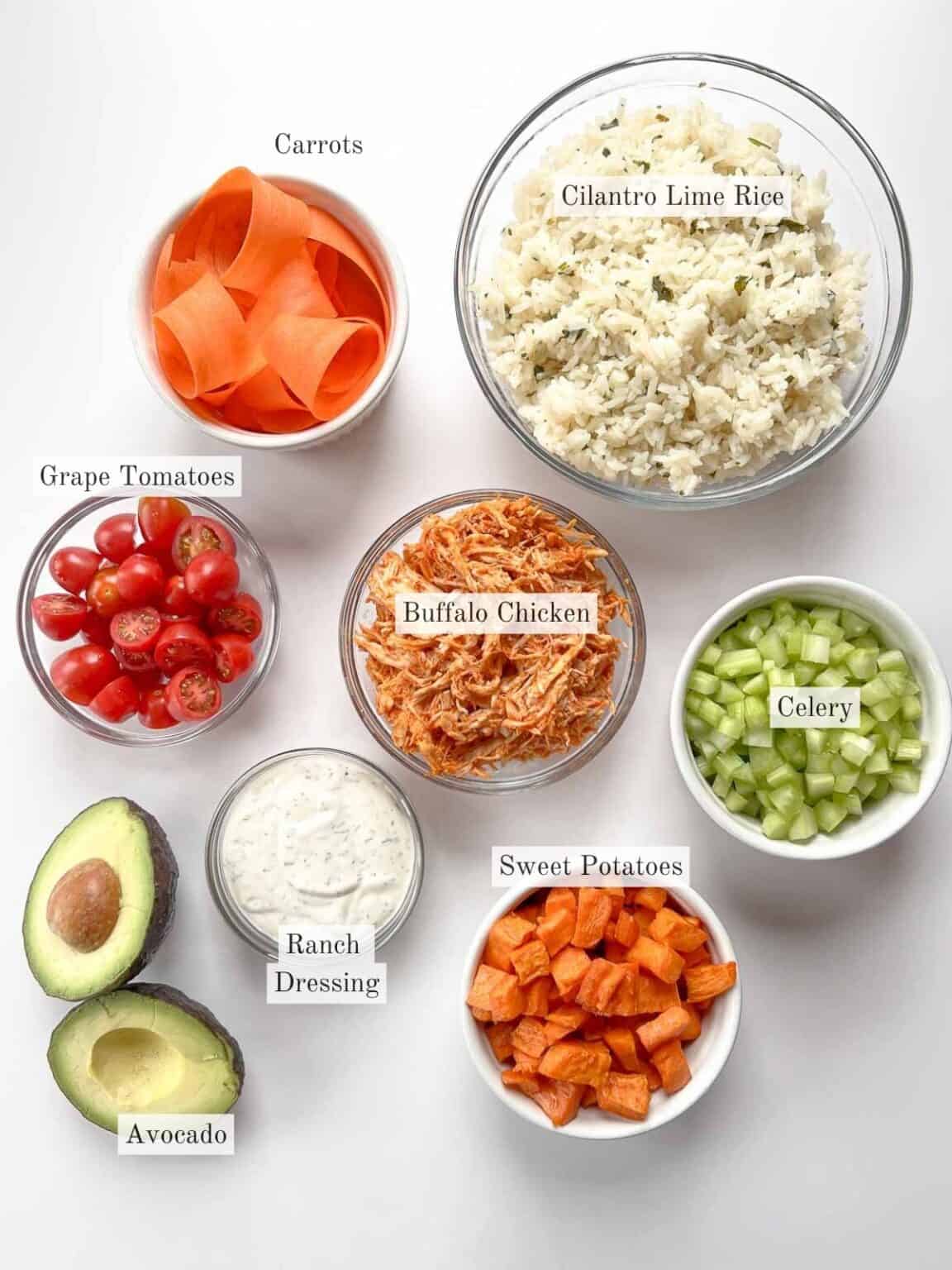 Buffalo Chicken Rice Bowls With Cilantro Rice | Loveable Lemons