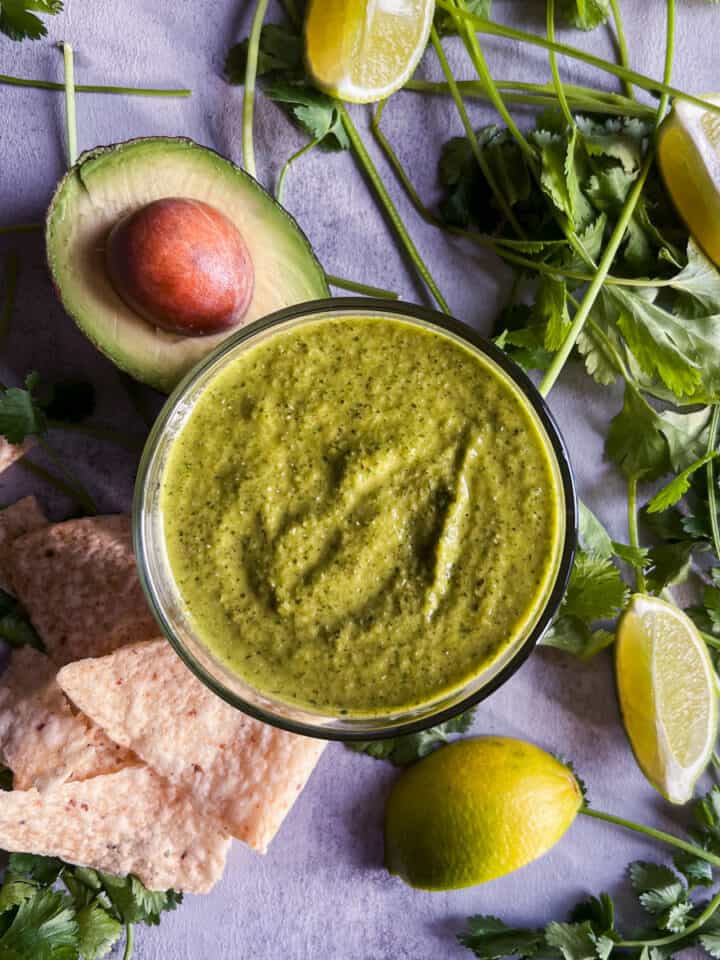 Easy Green Taco Sauce With Roasted Peppers