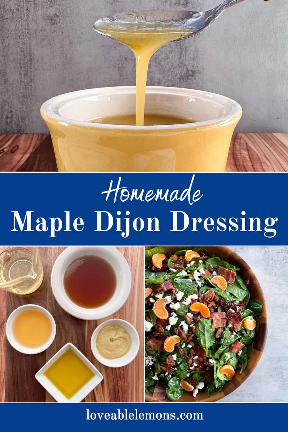 Homemade Maple Dijon Dressing | Loveable Lemons