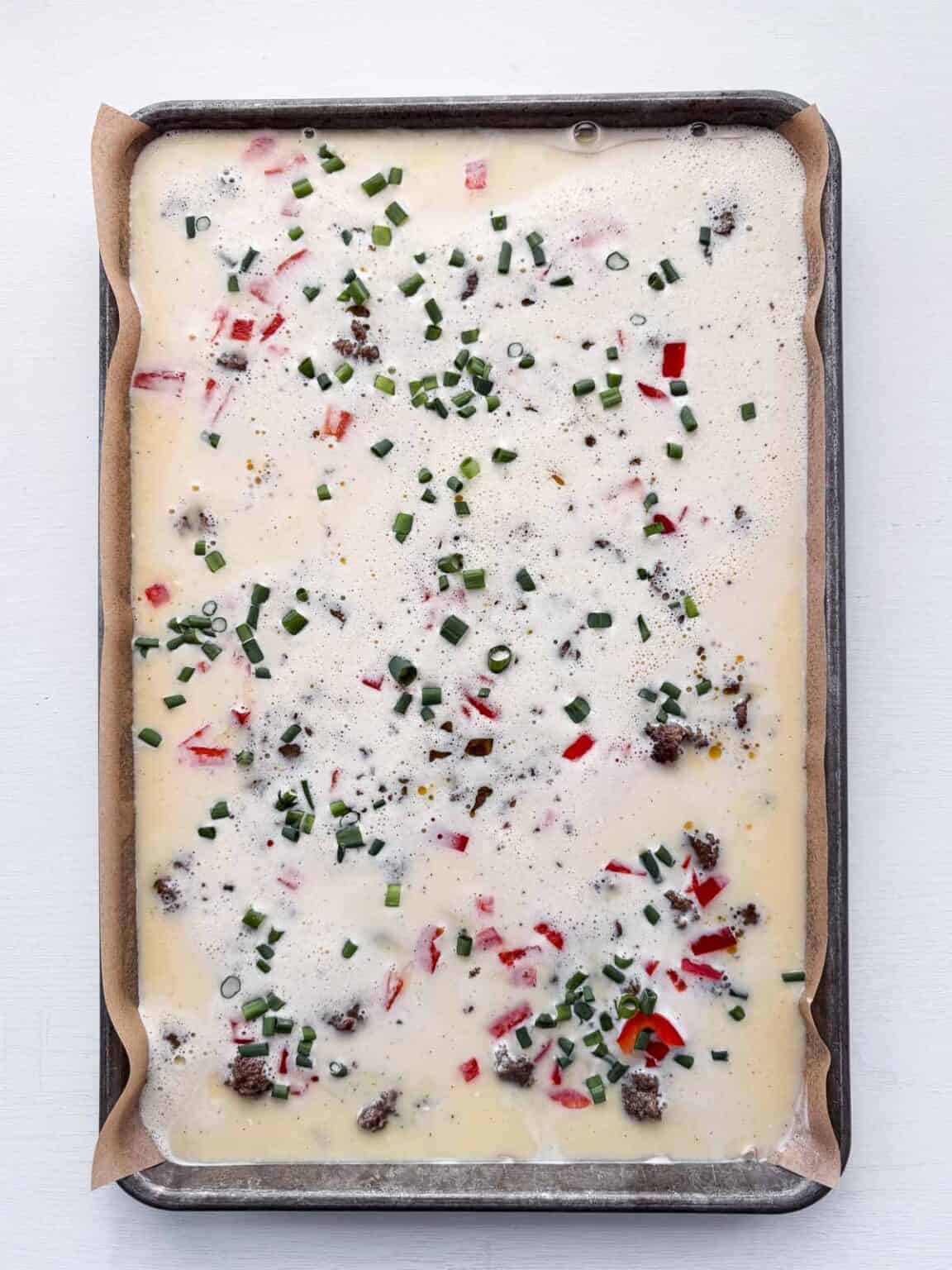 Sheet Pan Eggs With Cottage Cheese | Loveable Lemons