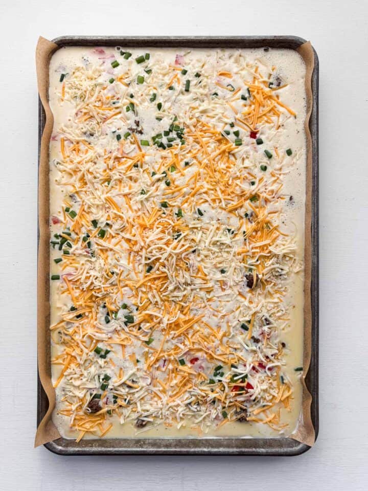 Sheet Pan Eggs With Cottage Cheese | Loveable Lemons