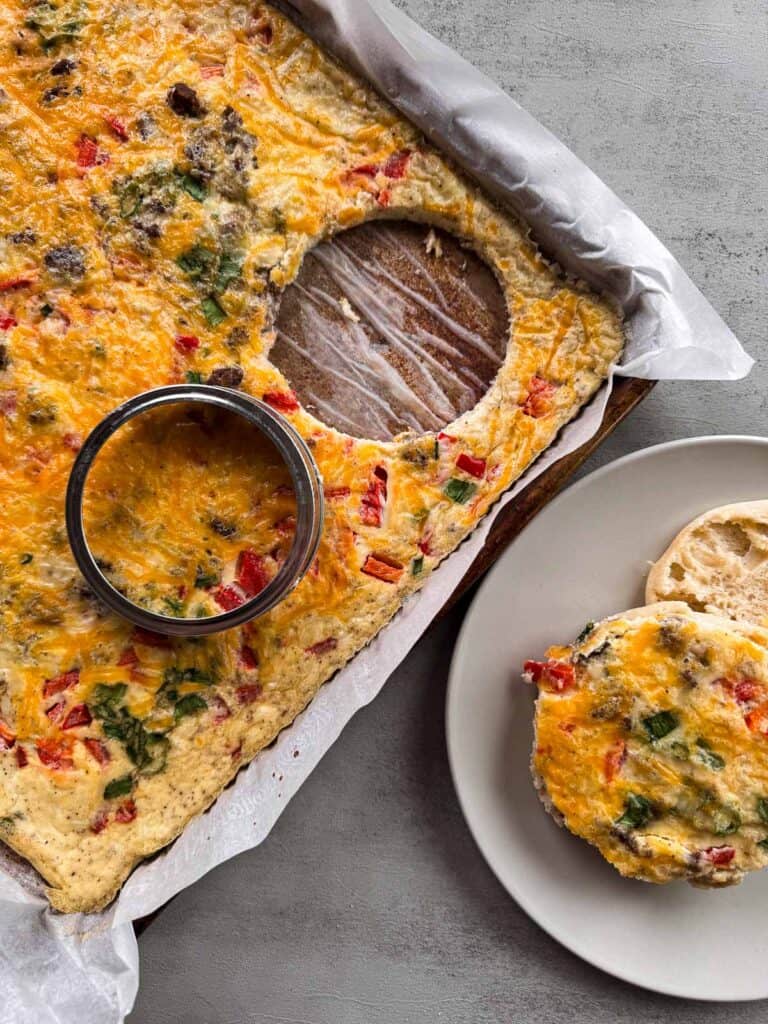 Sheet Pan Eggs With Cottage Cheese | Loveable Lemons
