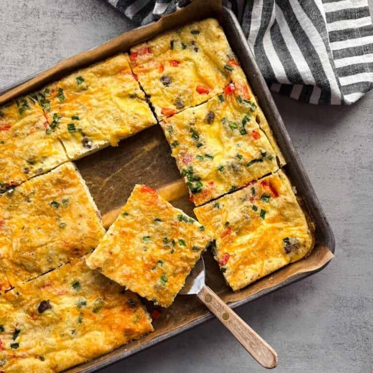 Sheet Pan Eggs With Cottage Cheese | Loveable Lemons