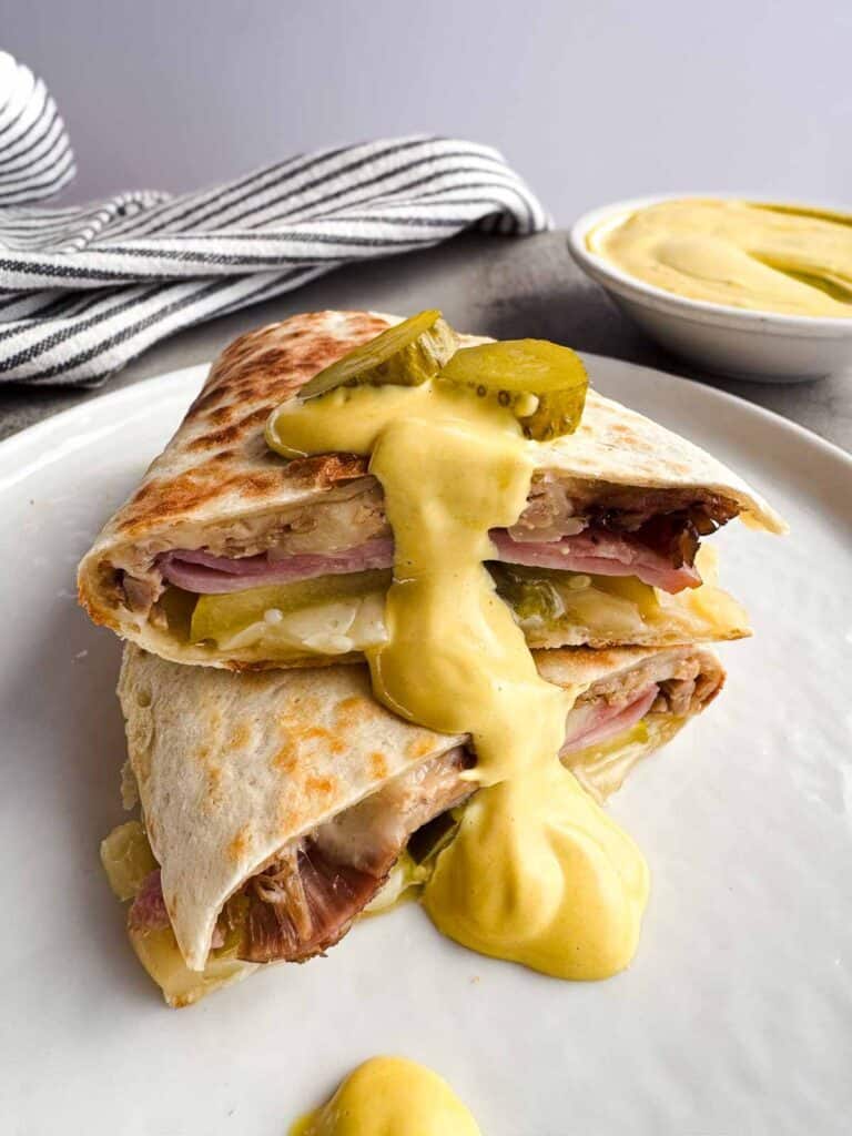 Easy Cuban Sandwich Quesadillas | Loveable Lemons