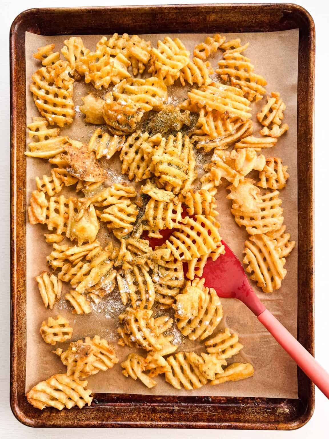 Easy Pizza Waffle Fries Recipe | Loveable Lemons