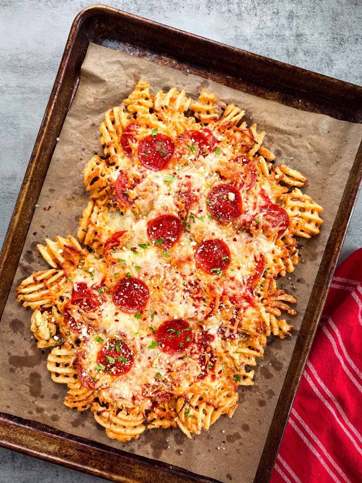 Easy Pizza Waffle Fries Recipe | Loveable Lemons
