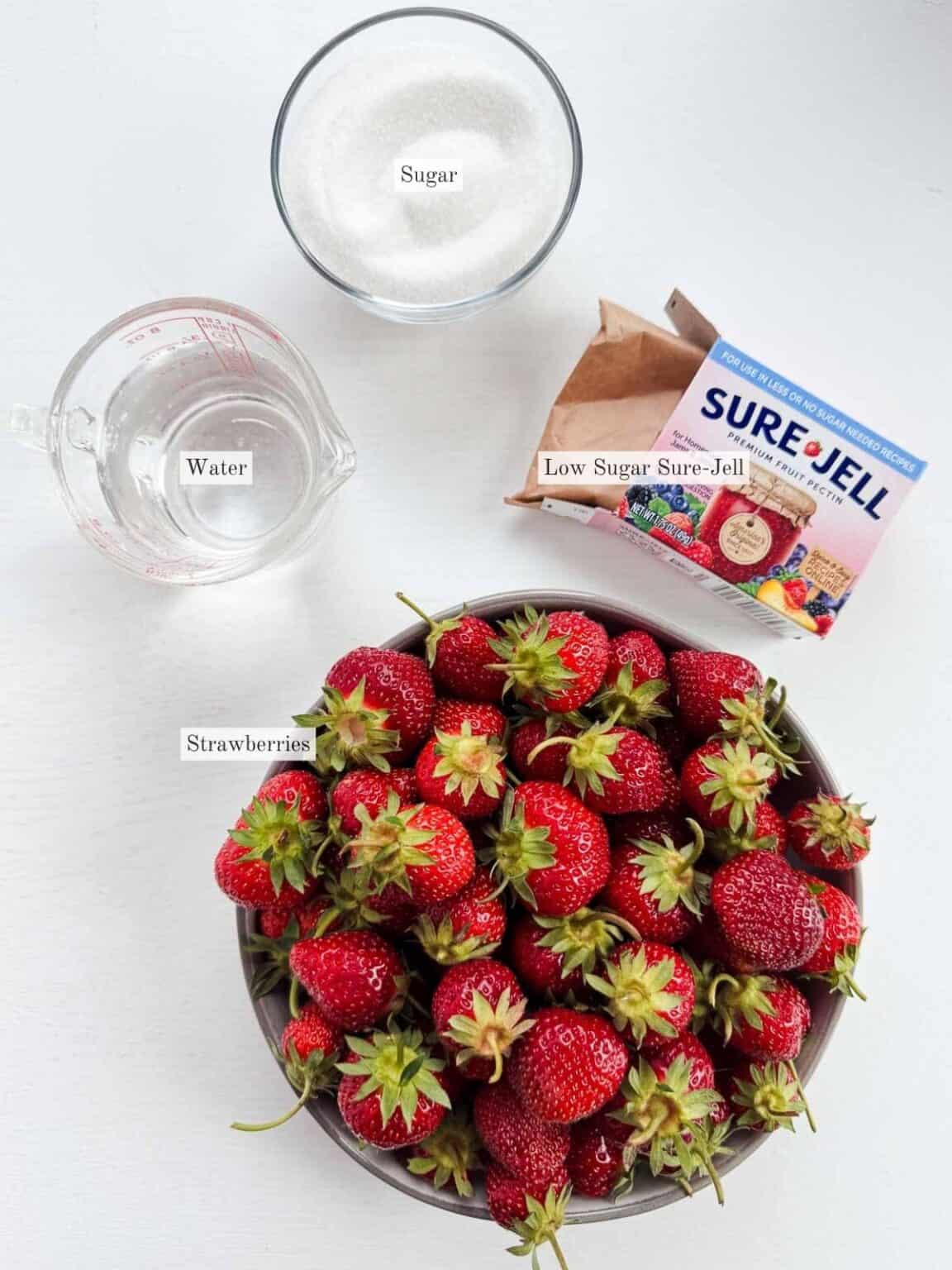 Low Sugar Strawberry Freezer Jam With Sure-Jell | Loveable Lemons